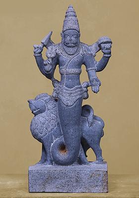 Buy Women Four Armed Rahu Graha Statue In Black Granite Planet Of ...