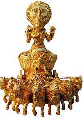 Buy Women Brass Show Piece Surya Dev Rath Idol - HST02218 - Brass ...