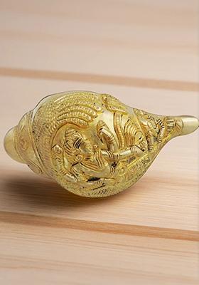 Buy Women Brass Show Piece Shankh Conch With Sound - HST02229 - Brass ...