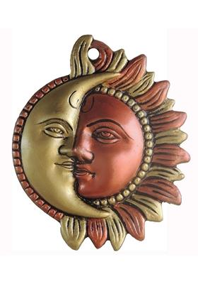 Buy Women Aluminium Wall Hanging Half Surya Sun And Chandrama Moon Face ...
