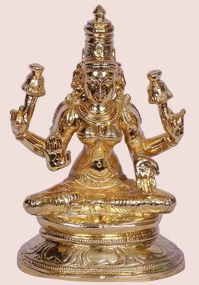 Buy Women Gold Devi Lakshmi Sculpture - HST02938 - Home Decor - Indya