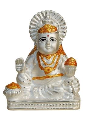 Buy Women Pure Silver Kuber Ji Idol Statue Hallmarked Silver Statue ...