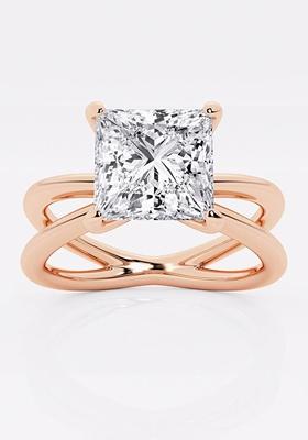 Buy Women 3 Ctw Princess Lab Grown Diamond Crossover Solitaire ...