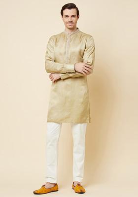 Buy Gold Embroidered Kurta For Men - MKT00101 - Spring Break - Indya