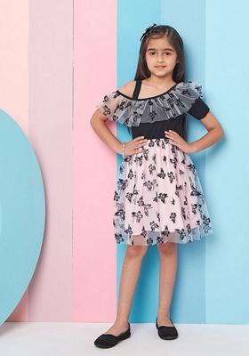 Buy Women Black Printed Net And Hosiery Dress - XGD00283 - Girls Dress ...