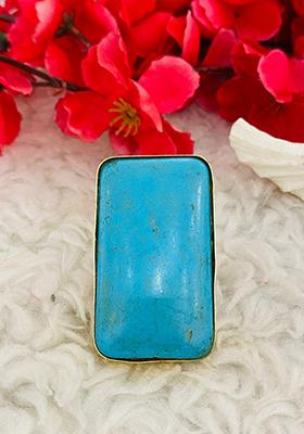 Buy Women Blue Turquoise Cuboid Elegant Handcrafted Ring - XJR00702 ...