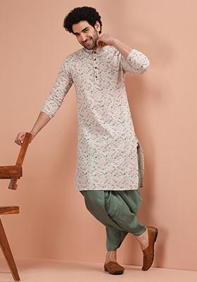 Buy Multi Colour Printed Cotton Kurta Set For Men - XMS07641 - Kurtas ...
